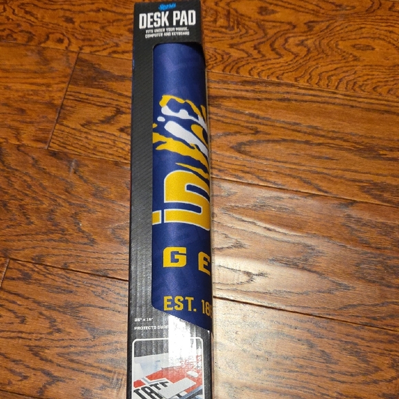 Office | Blue And Yellow Desk Pad | Poshmark